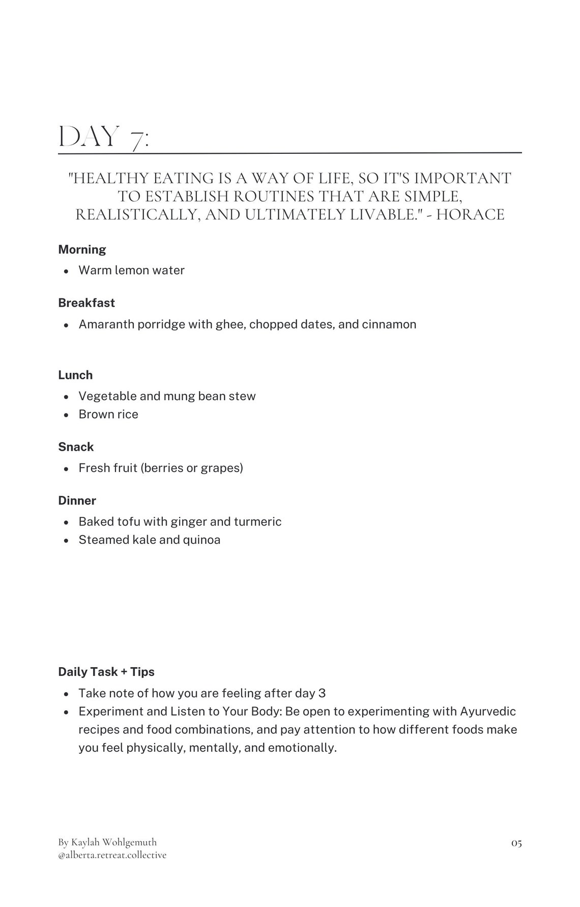 Ayurveda Meal Plan: 7-day Beginner's Guide (digital Download) - Etsy