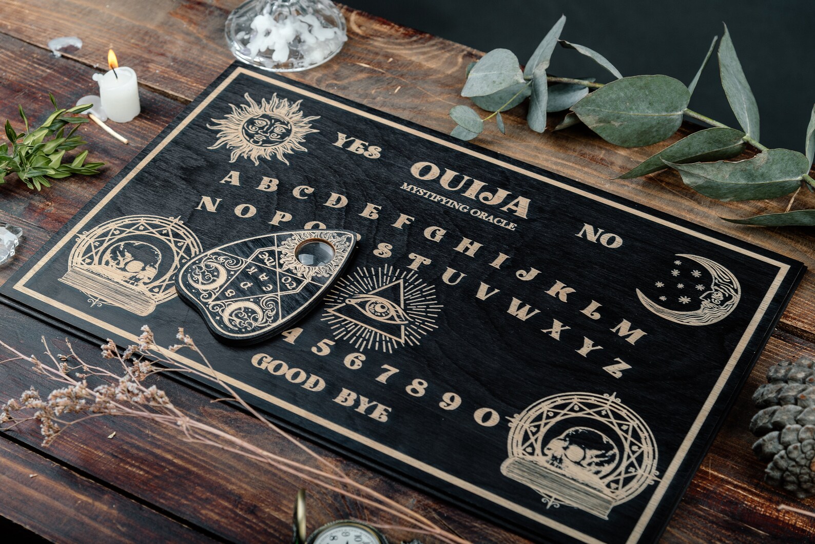 Vintage Ouija Board black & white Witch craft Halloween | Etsy