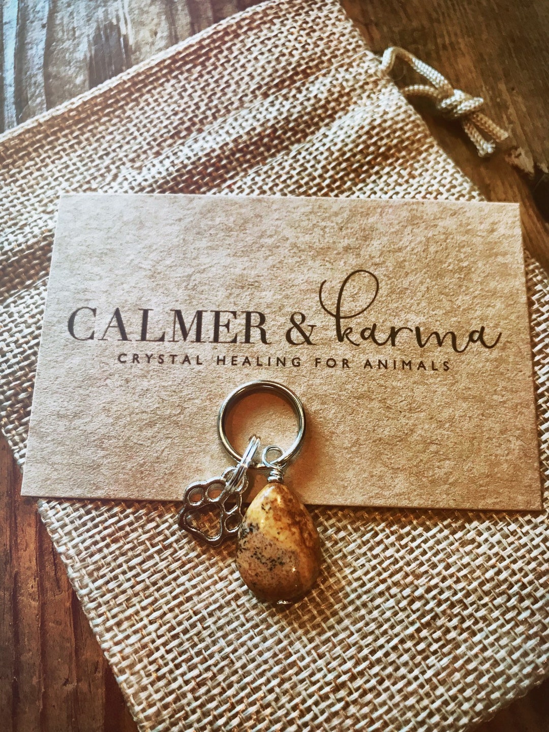 Jasper Healing Crystal Charm for Pets: Chronic Illness Support - Etsy