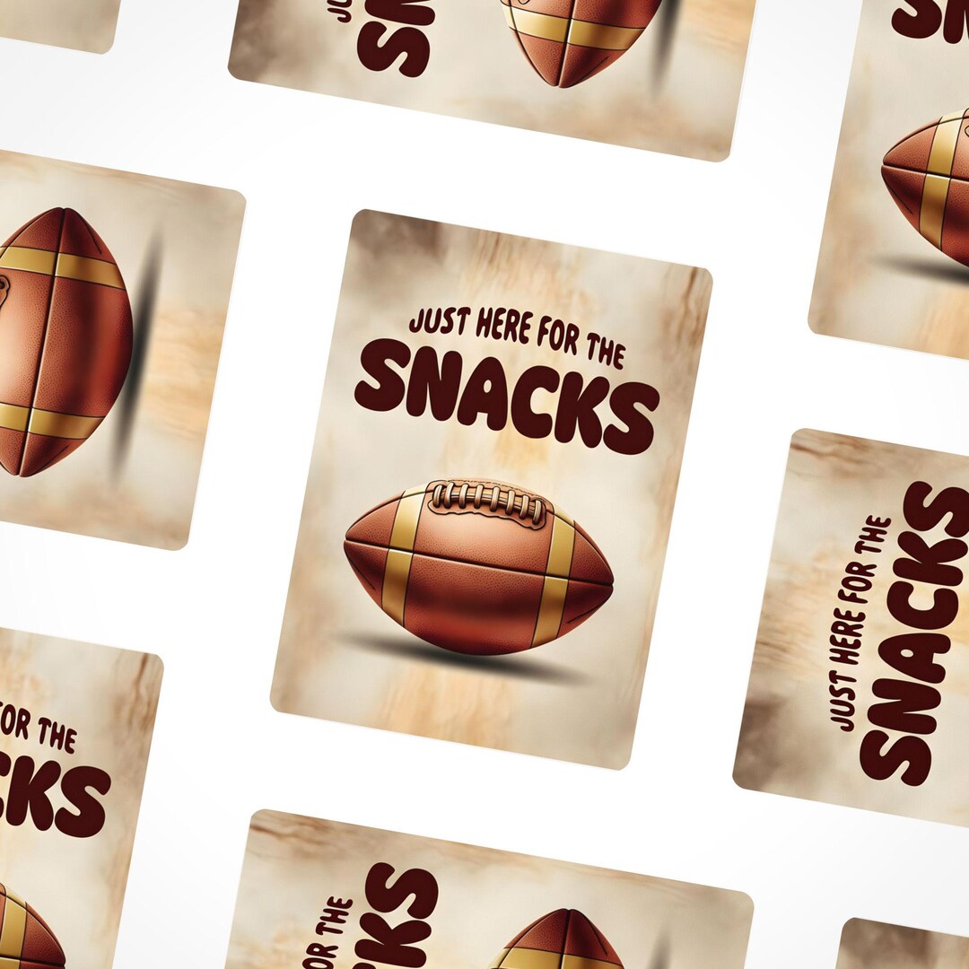 Football Snack Postcards, Just Here for the Snacks, Game Day ...