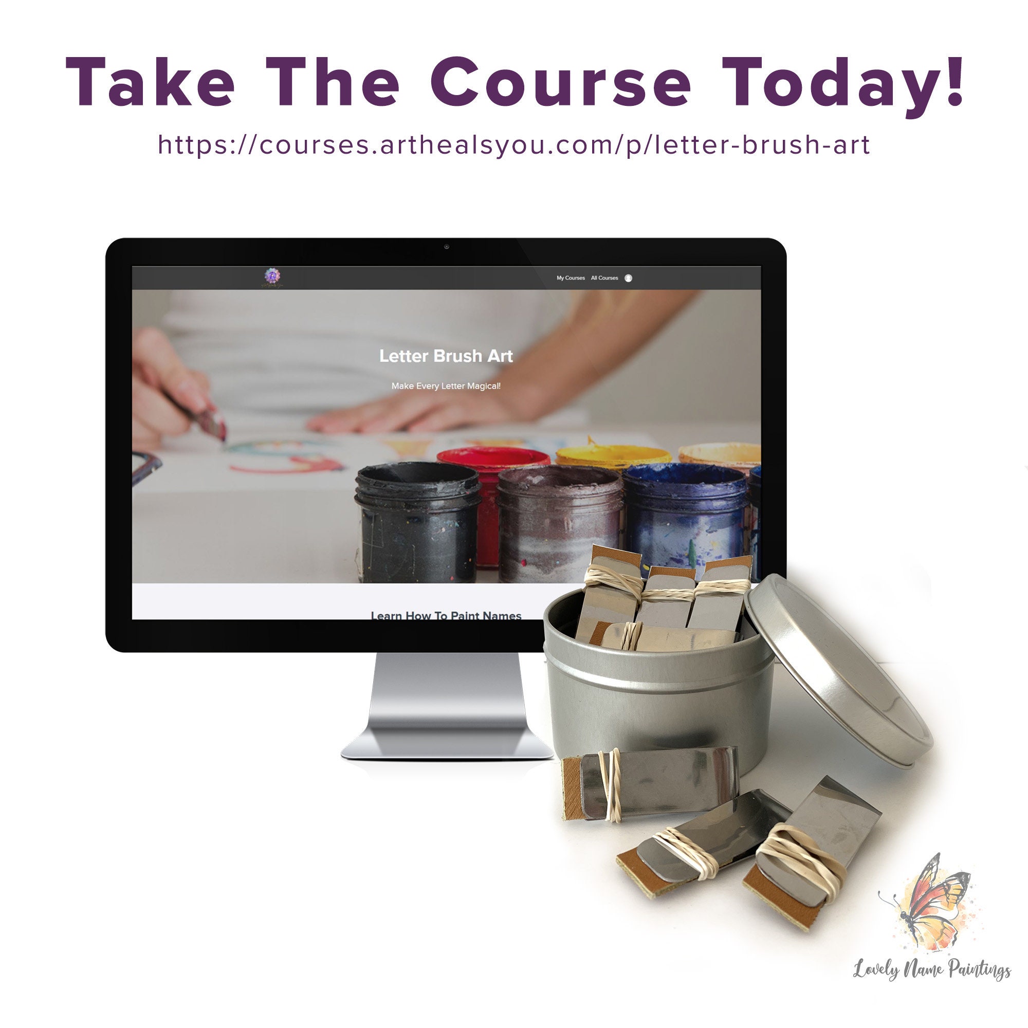 Name Painting Brushes Letter Brush Art Brushes Custom Name - Etsy