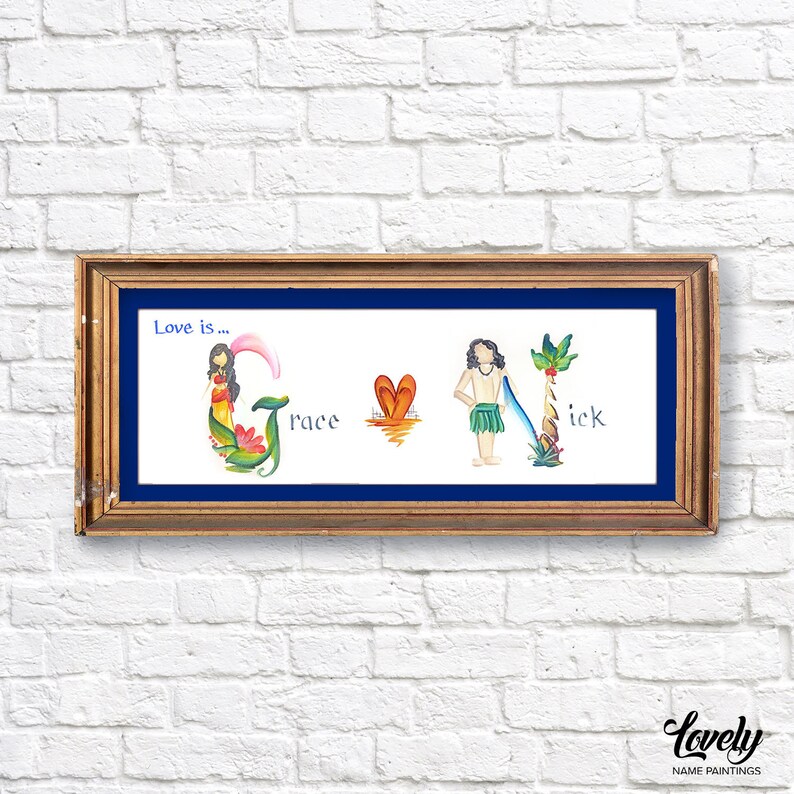 Couples Love is Name Sign, Custom Name, Wall Sign, Personalized Name ...