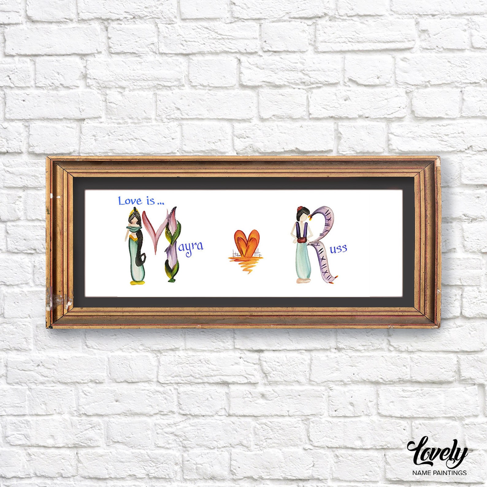 Couples Love is Name Sign, Custom Name, Wall Sign, Personalized Name ...