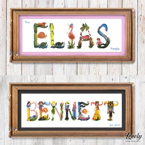 Family Last Name Painting, Personalized Wall Name Sign, Name Art ...