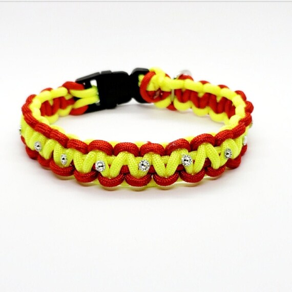 Bright Yellow and Red Sparkling Collar | Etsy
