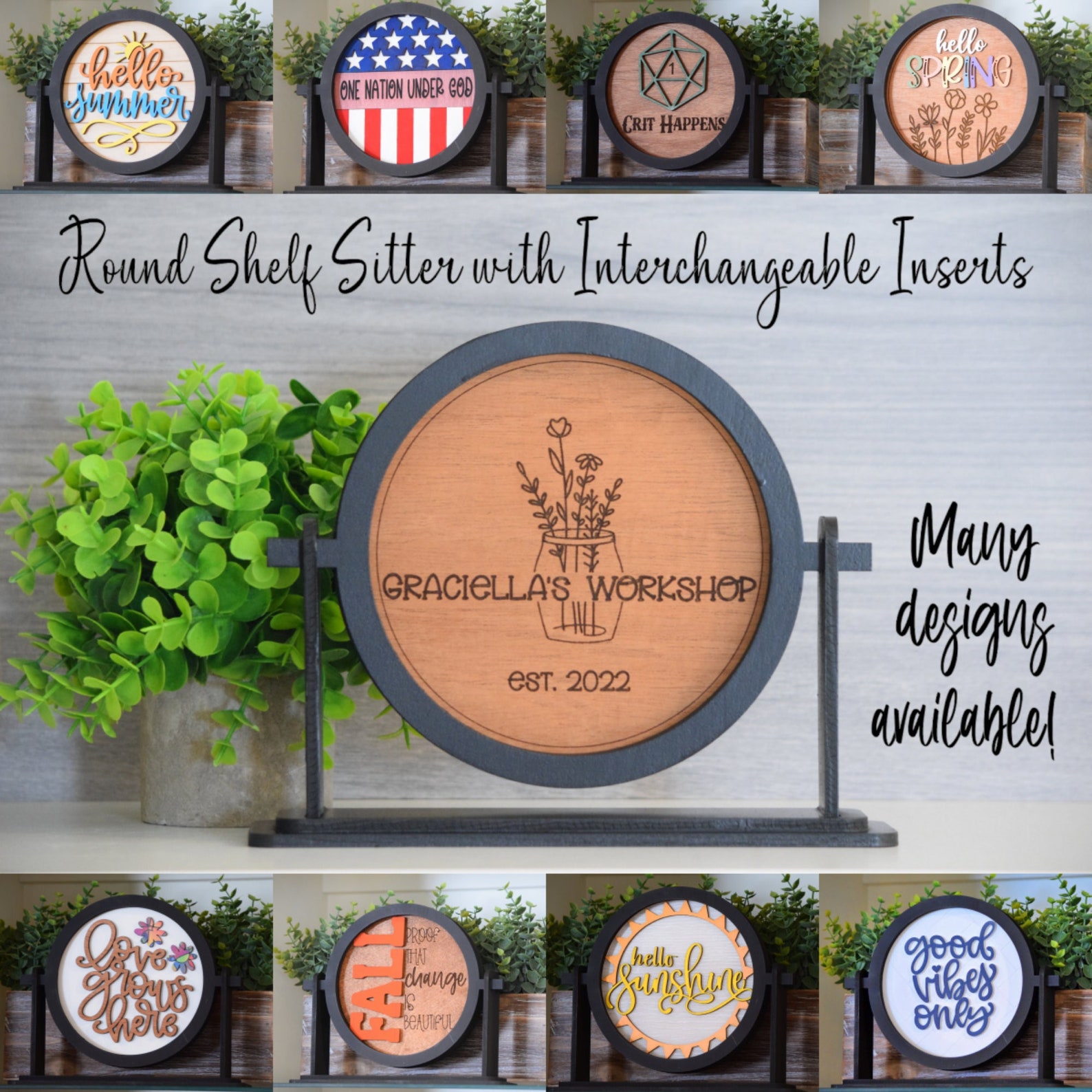 Round Shelf Sitter Frame for Interchangeable Inserts inserts Sold ...