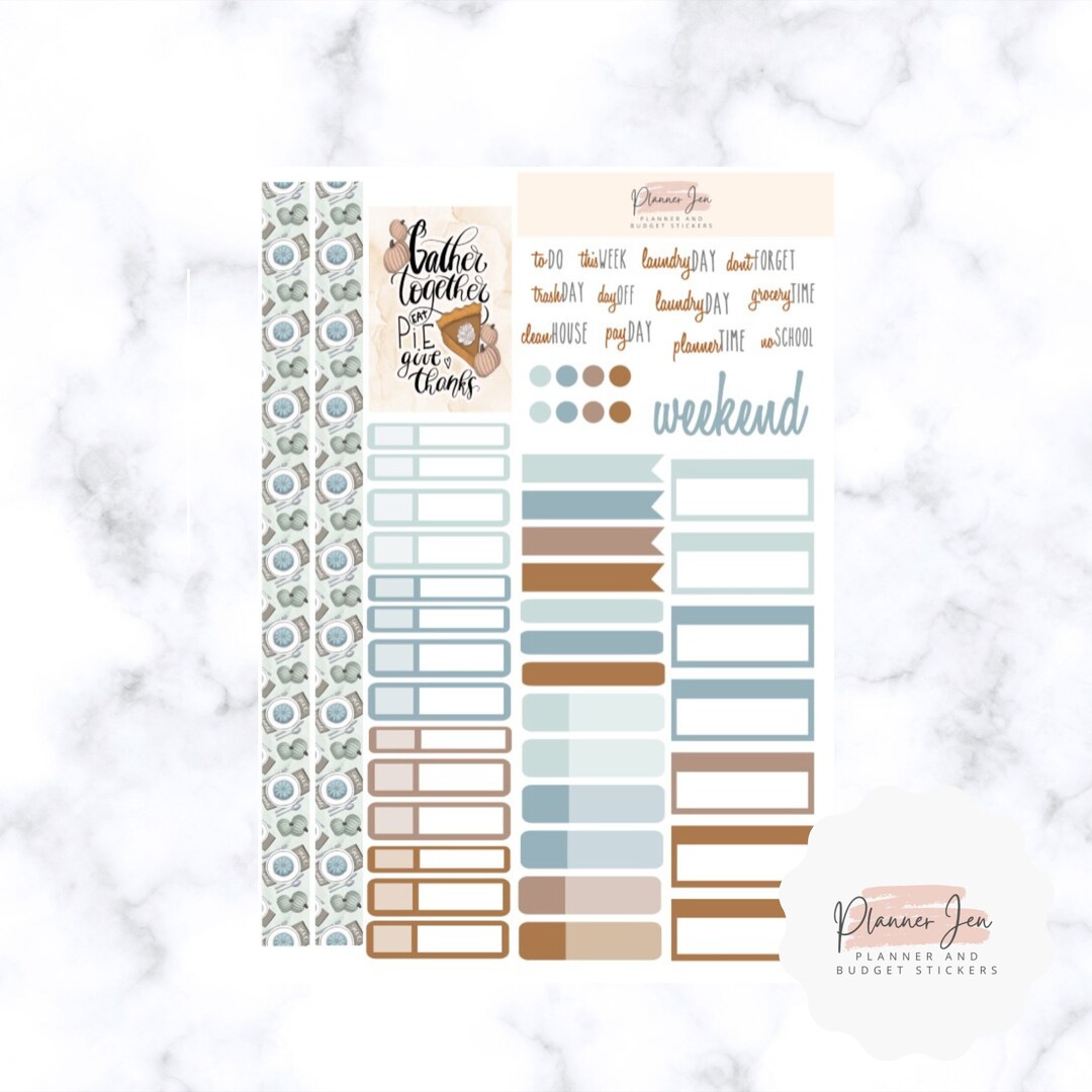 Weekly Planner Sticker Kit, Sampler, Kit 61, Fall, Thanksgiving, for ...