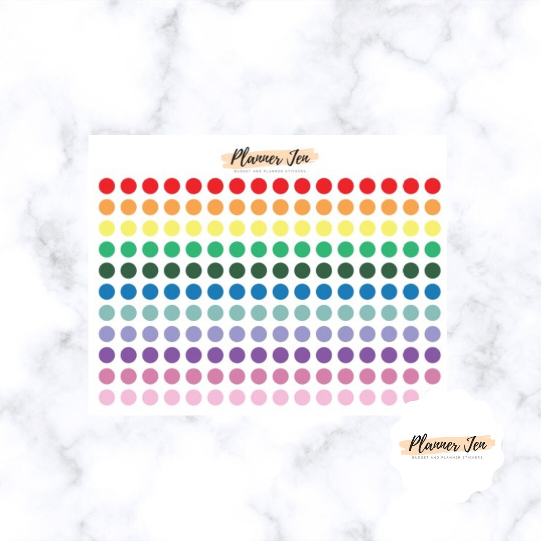 Colorful Mini Dot Stickers for Any Planner - Etsy