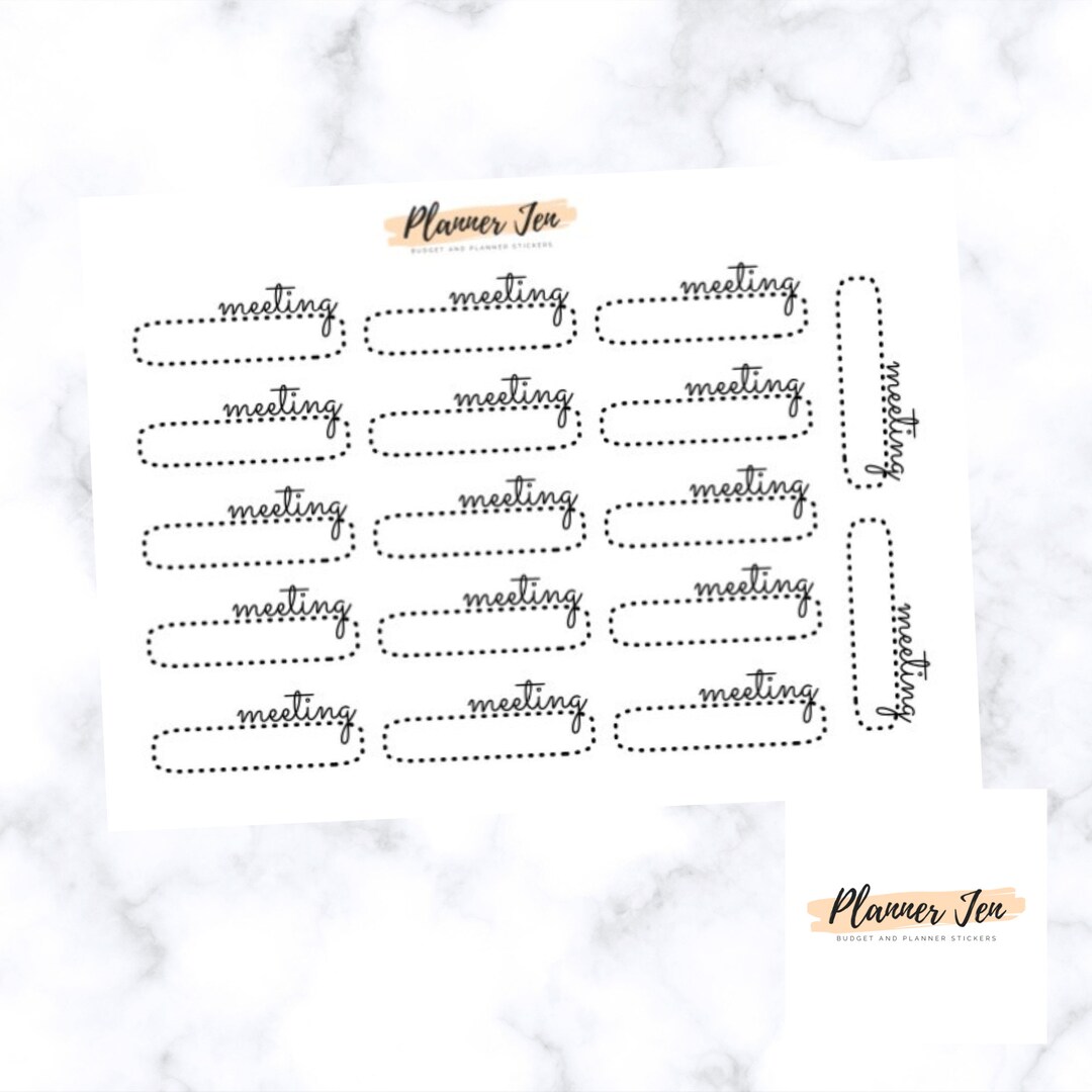Meeting Planner Stickers, Meeting Script Stickers for Any Planner - Etsy