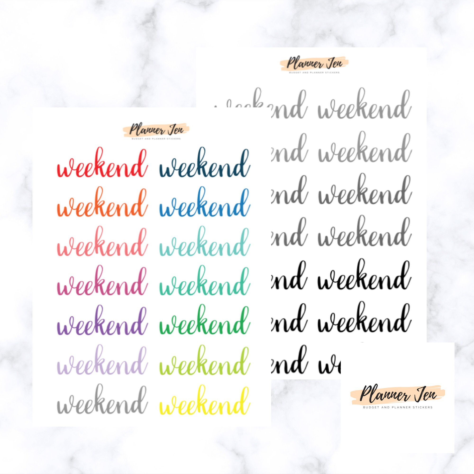 Large Weekend Scripts Colorful and Black Gray Weekend Banner - Etsy ...