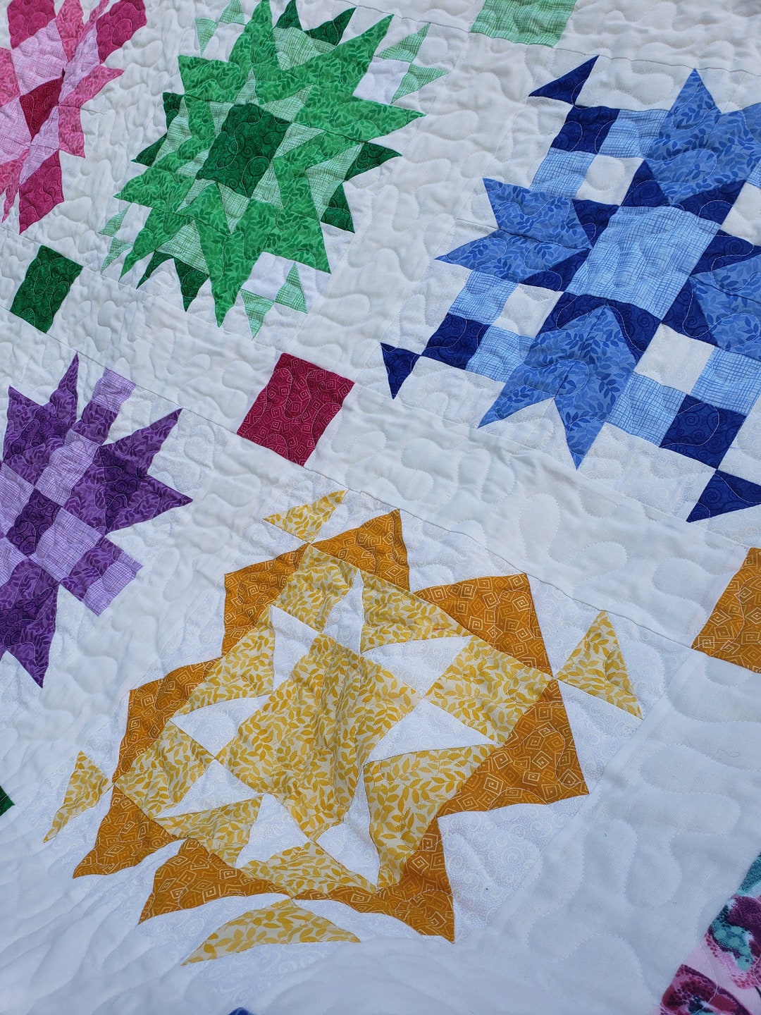 Handmade "prairie Star Sampler" Quilt - Etsy
