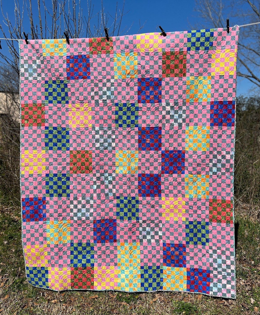 Handmade 'modern Checkers' Quilt - Etsy
