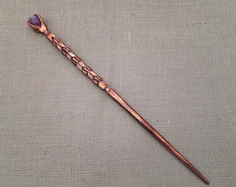 Wand of Copper Hand Forged Magic Wand With Twist Handle for Divination ...