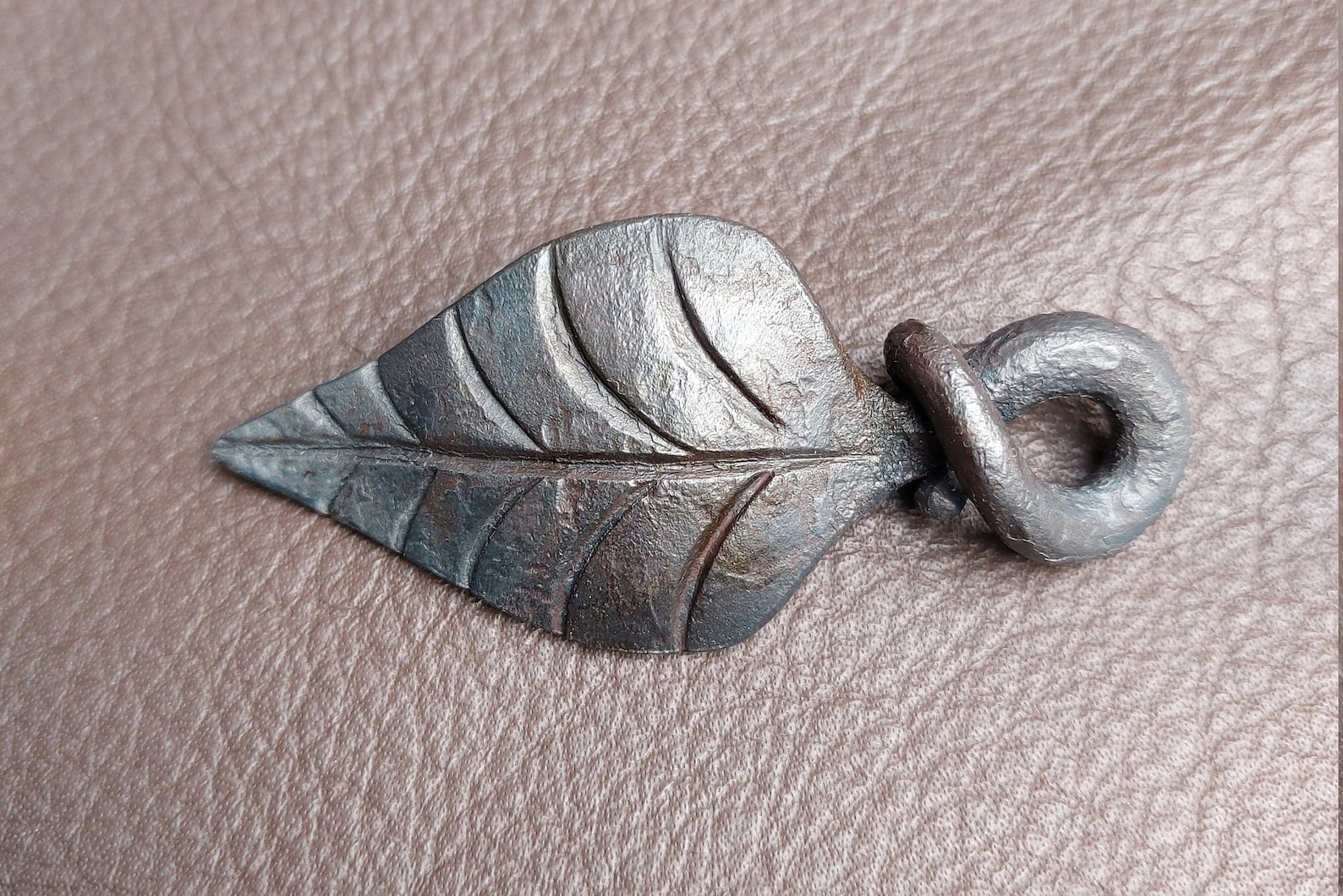 Hand Forged Leaf Pendant - Etsy
