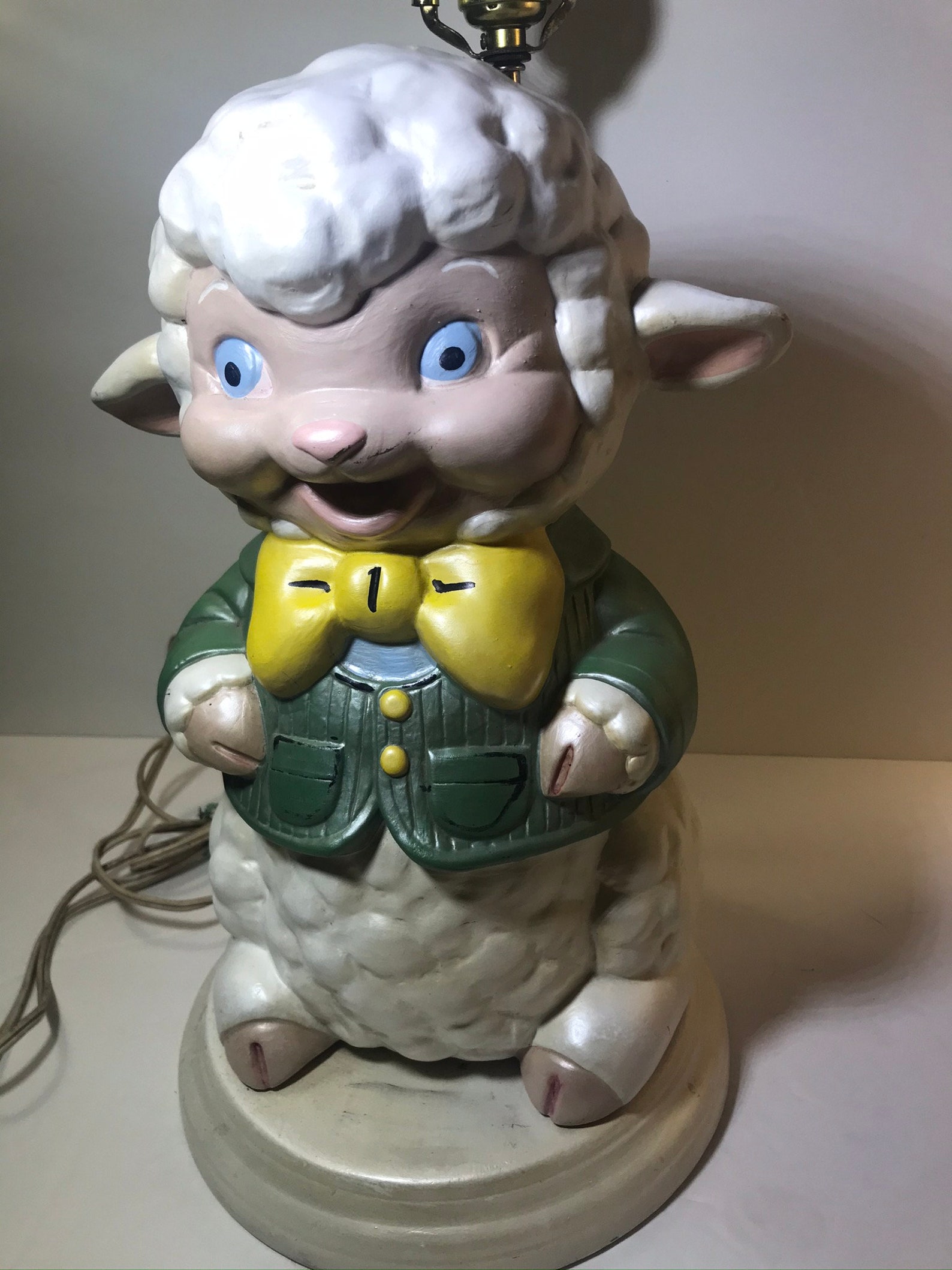 Vintage Ceramic Lamb Table Lamp Easter Spring Kids Room | Etsy