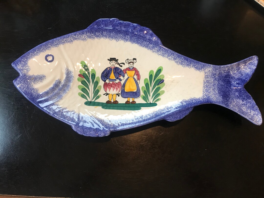 Portico France Triguier Hand Painted Fish Platter France ST. Malo - Etsy