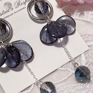 Steel Blue Drop Tears With Jewels and Rhinestones Earrings Jewels Gems ...