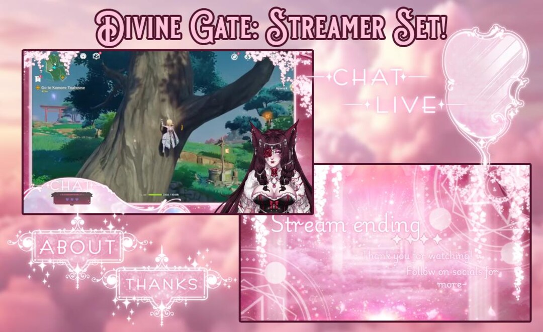 Pink Angelic Cloud Stream Bundle: Twitch Assets, Animated Screens - Etsy
