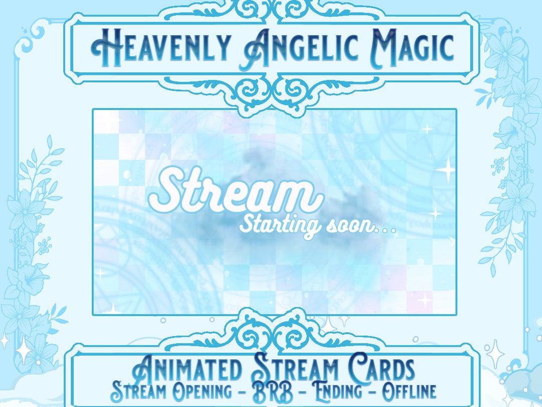 Heavenly Angelic Animated Stream Cards - Twitch Asset Stream Pack ...