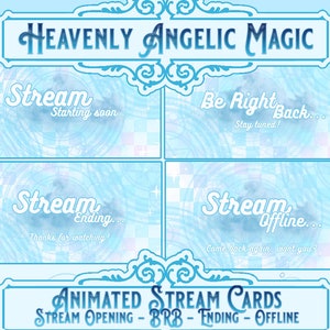 Heavenly Angelic Animated Stream Cards - Twitch Asset Stream Pack ...