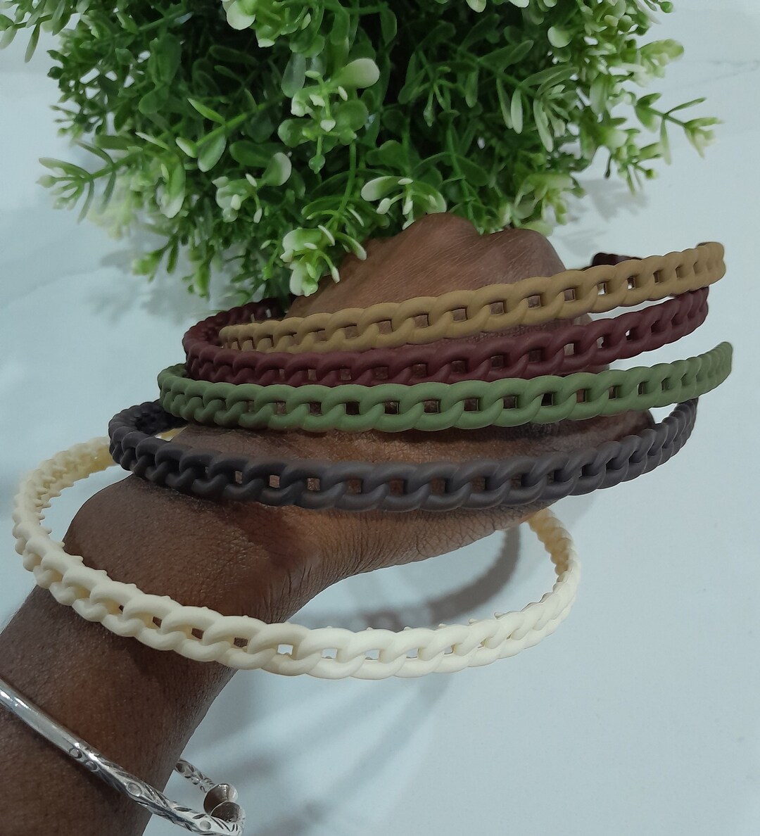 Thin Matt Chain Link Headband Simple Headband Flexible Headband Mama ...