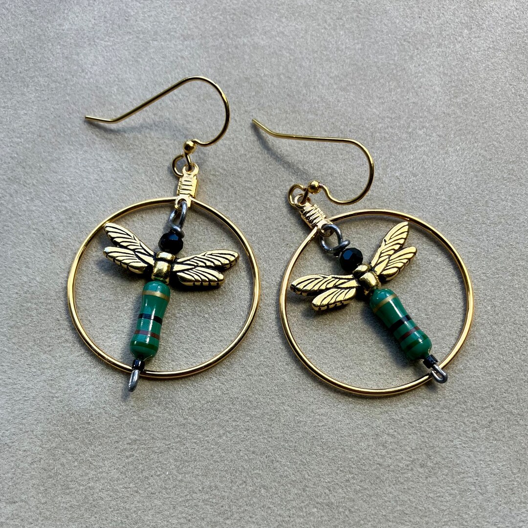 Dragonfly Resistor Earrings Geek Chic Earrings Techie Jewelry Engineer ...