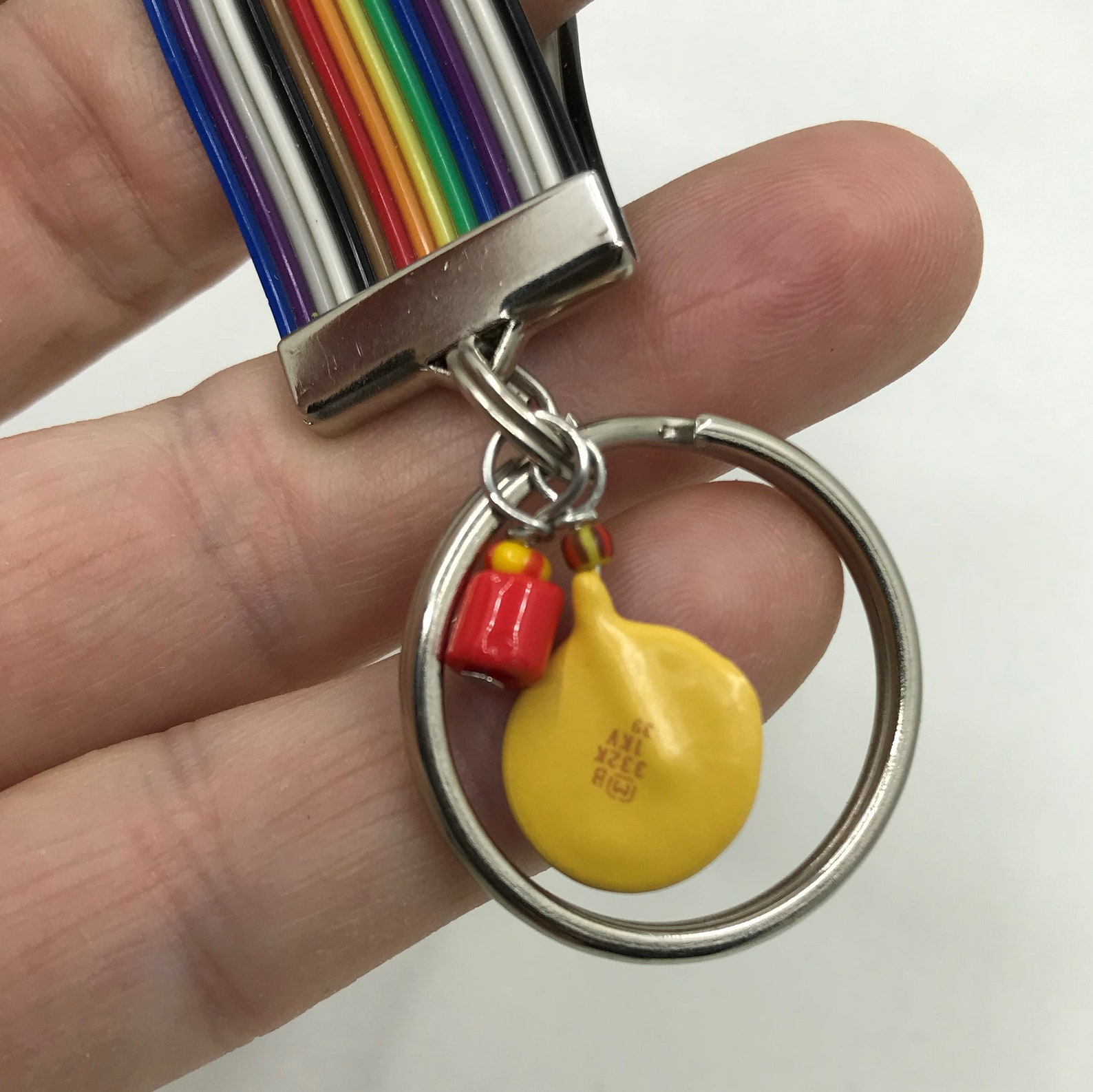 Rainbow Wire Keychain With Capacitor Accent Pride Keychain LGBTQ Gift ...