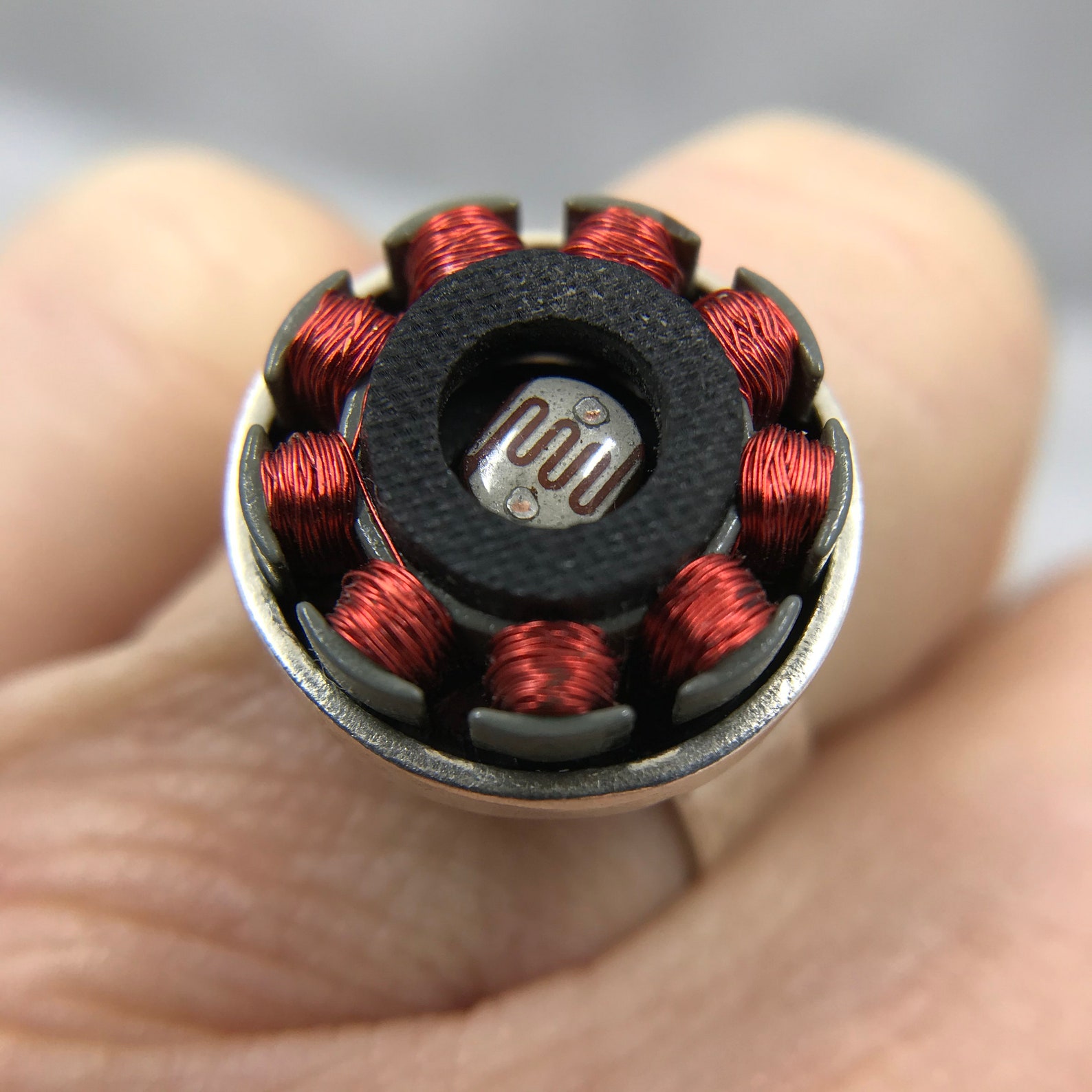 Torroid Coil Ring Techie Ring Red and Silver Ring Electronic Jewelry ...
