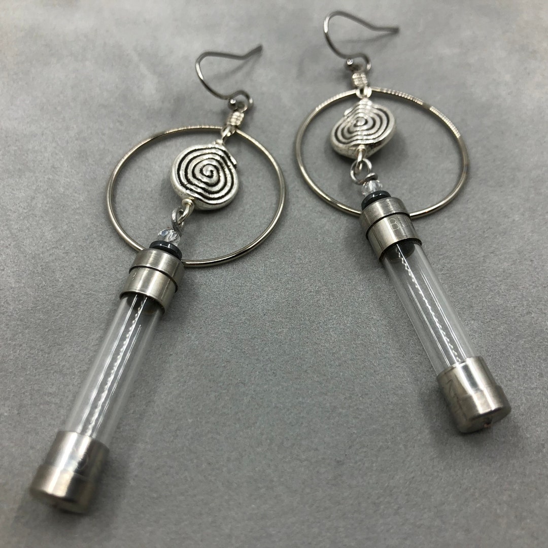 Fuse and Spiral Bead Earrings - Techie Jewelry - Computer Earrings ...