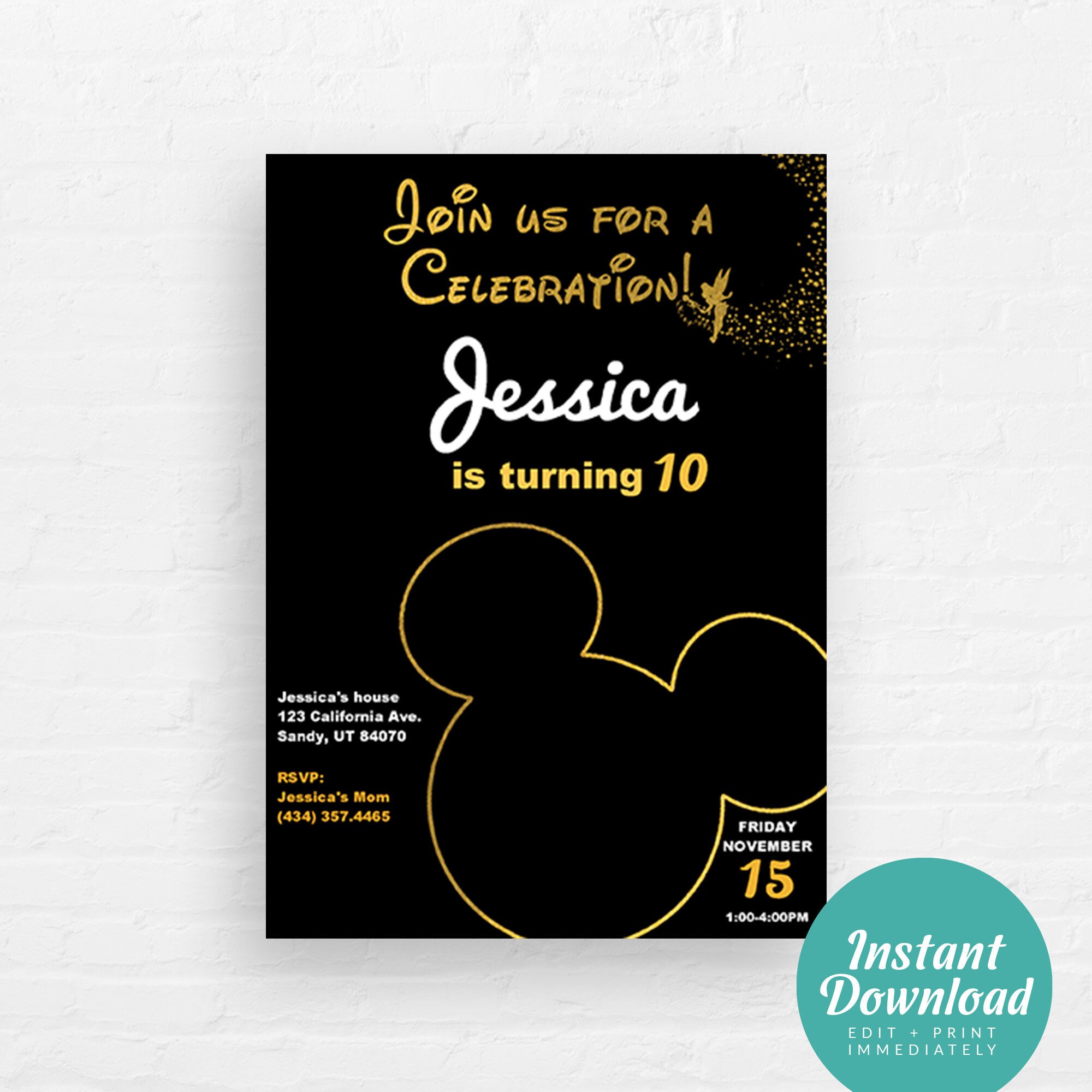 Disney's Mickey Mouse Birthday Invitation, Mickey Celebration ...