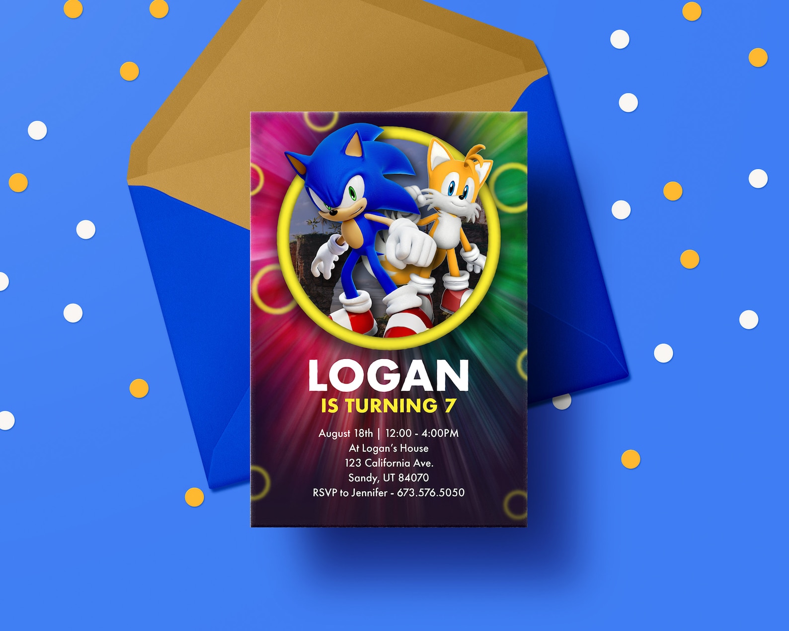 Sonic the Hedgehog Birthday Invitation Sonic Invite Sonic - Etsy