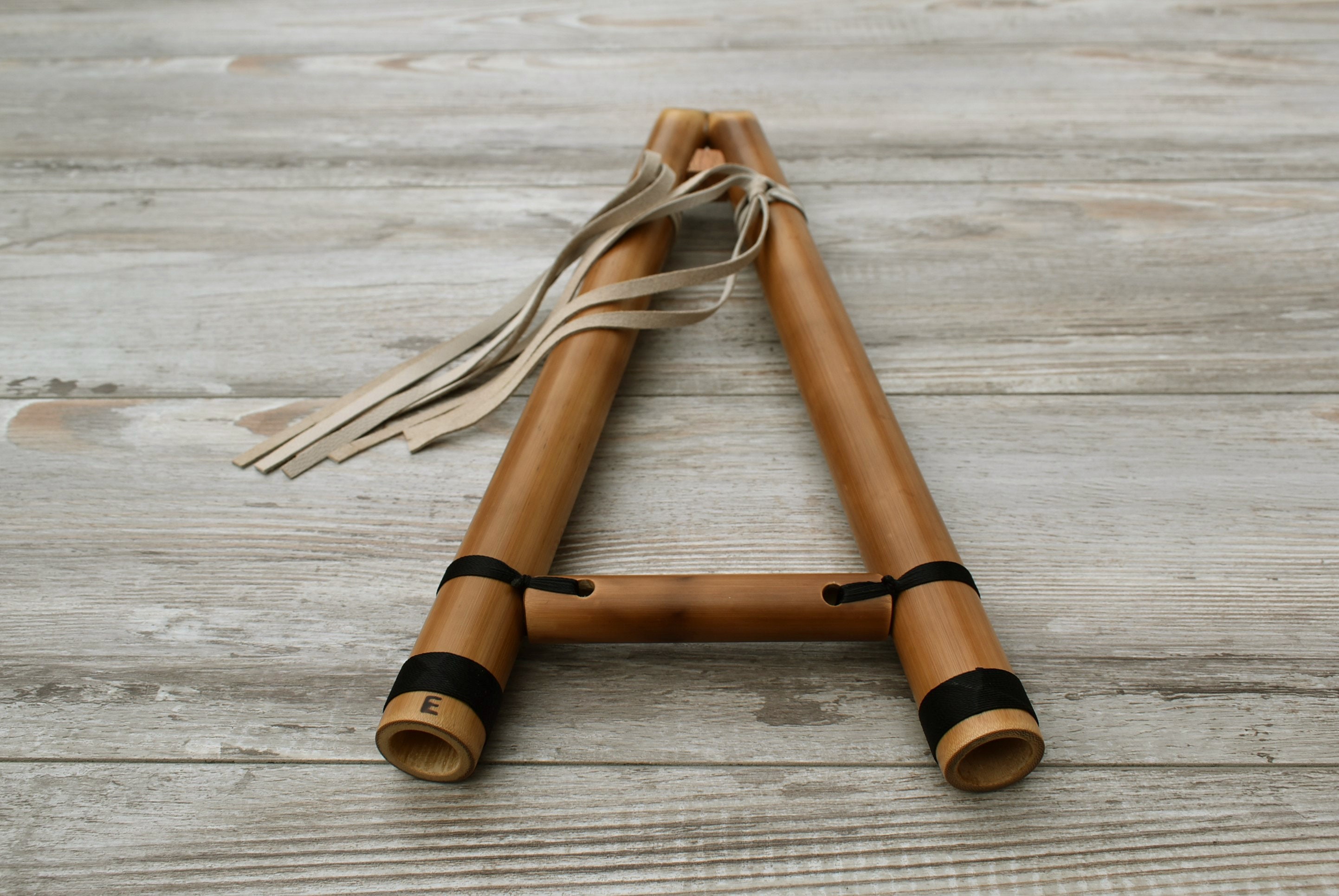 Double Flute of Bamboo Native American Style Key in E | Etsy