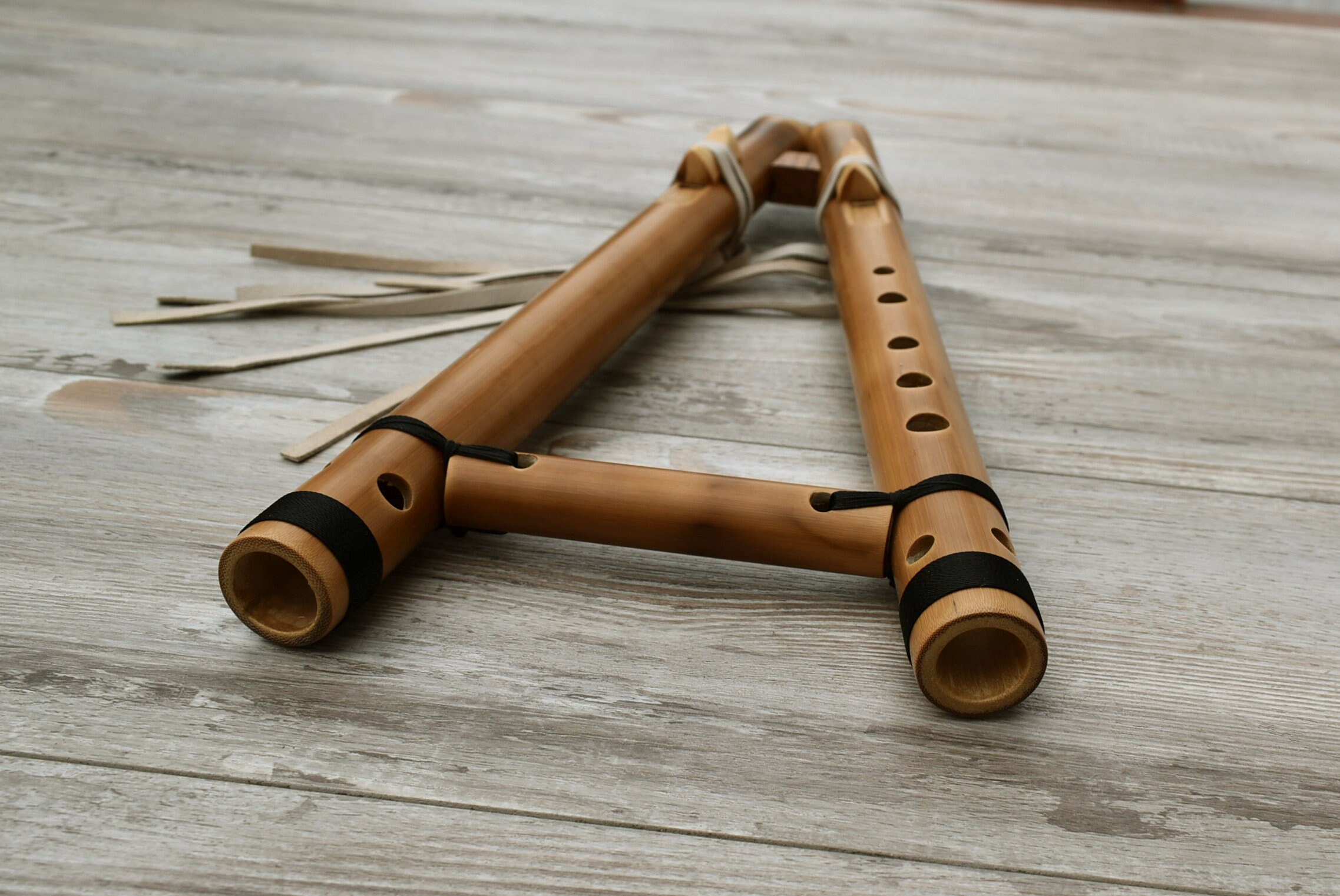 Double Flute of Bamboo Native American Style Key in E | Etsy