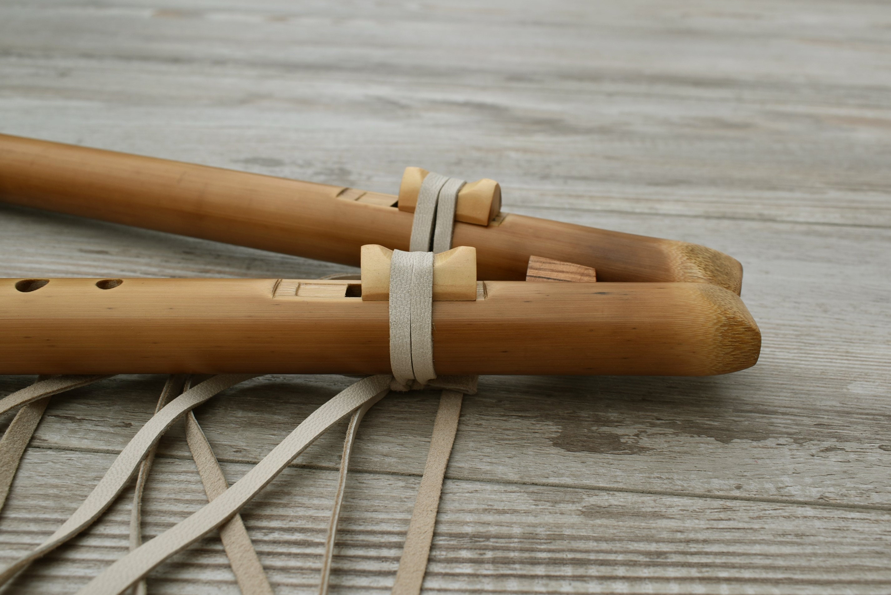 Double Flute of Bamboo Native American Style Key in E | Etsy