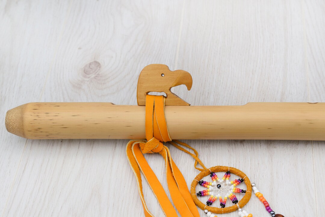 Native American Style Flute of Bamboo With Case Key in A Eagle - Etsy