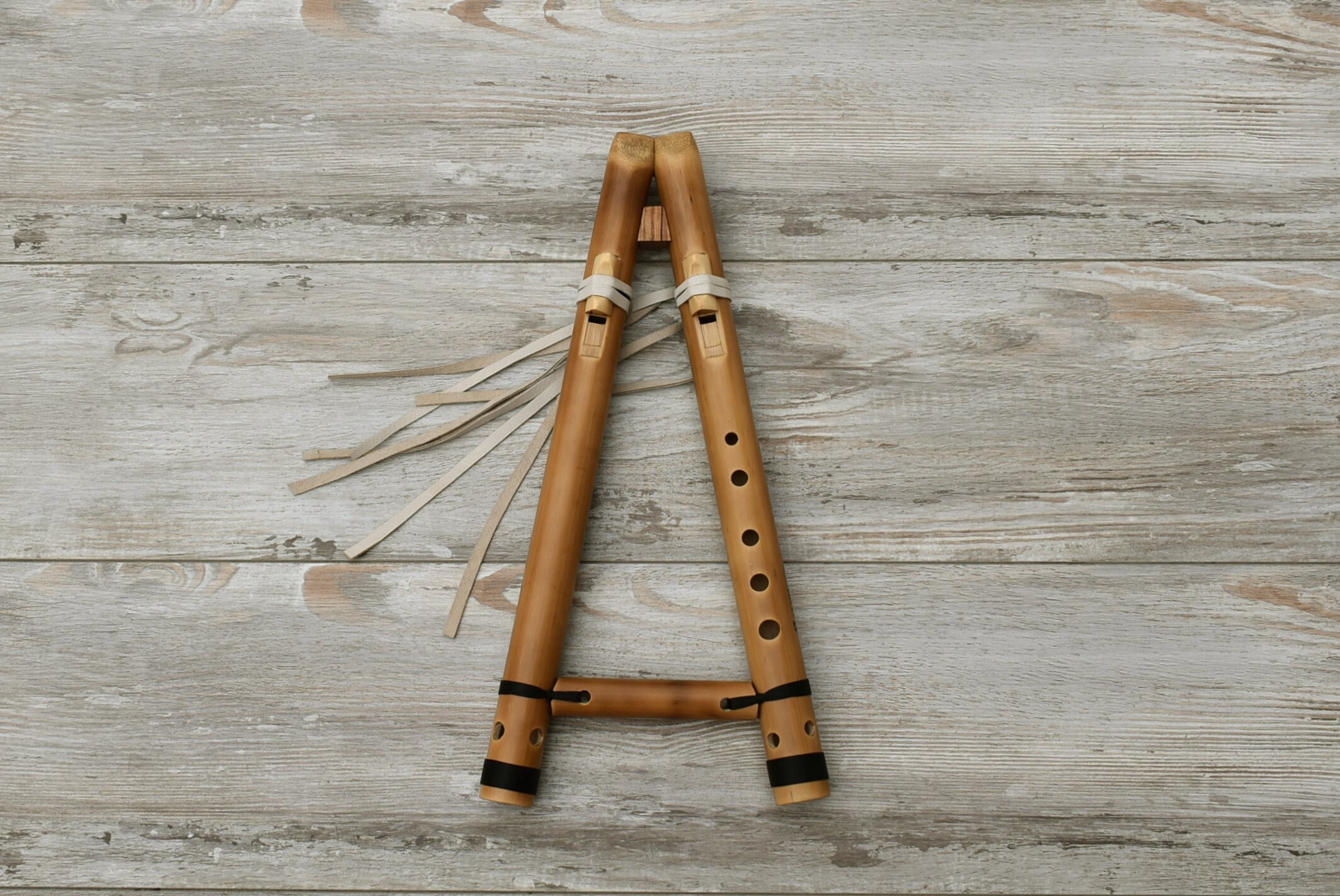 Double Flute of Bamboo Native American Style Key in E | Etsy