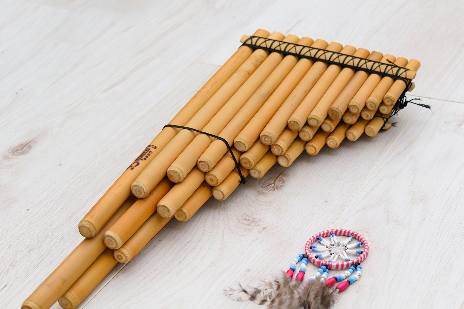 Andean Flute Zampoña ~ Three Row Professional Chromatic Panpipe ~ Key ...
