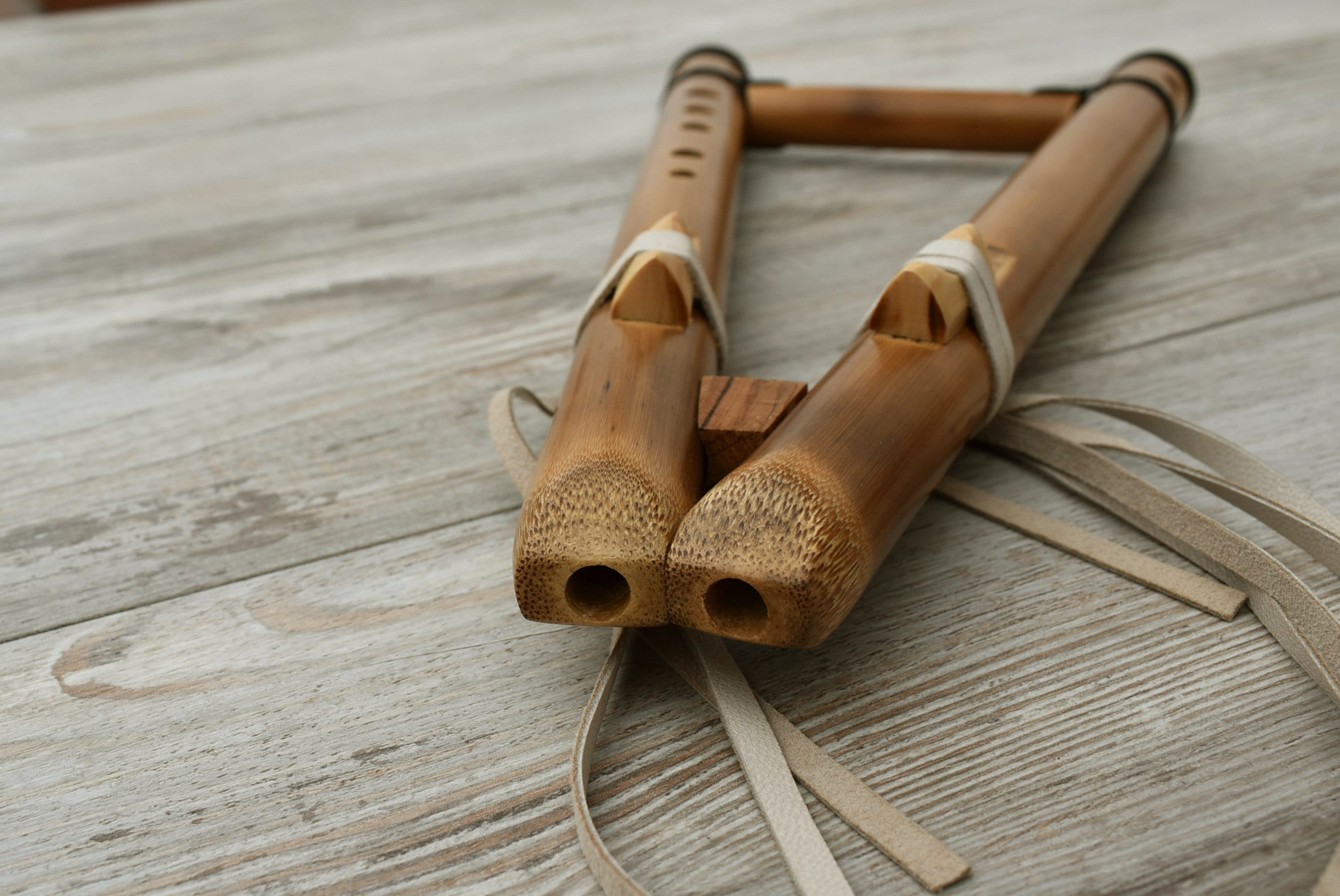 Double Flute of Bamboo Native American Style Key in E | Etsy