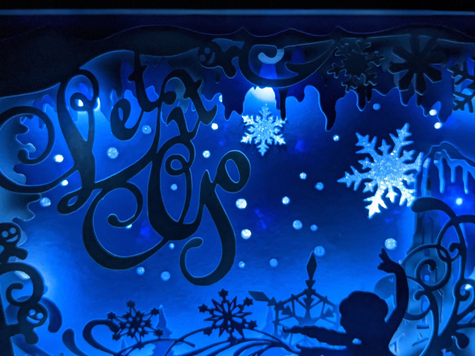 Elsa 3D light up shadow box Frozen Night Light Let It Go | Etsy