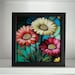 Light up Gerber Daisy Shadow Box With Stained Glass Style Design ...