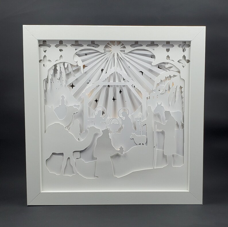 Decorative Nativity Scene Light up Shadow Box Nativity - Etsy