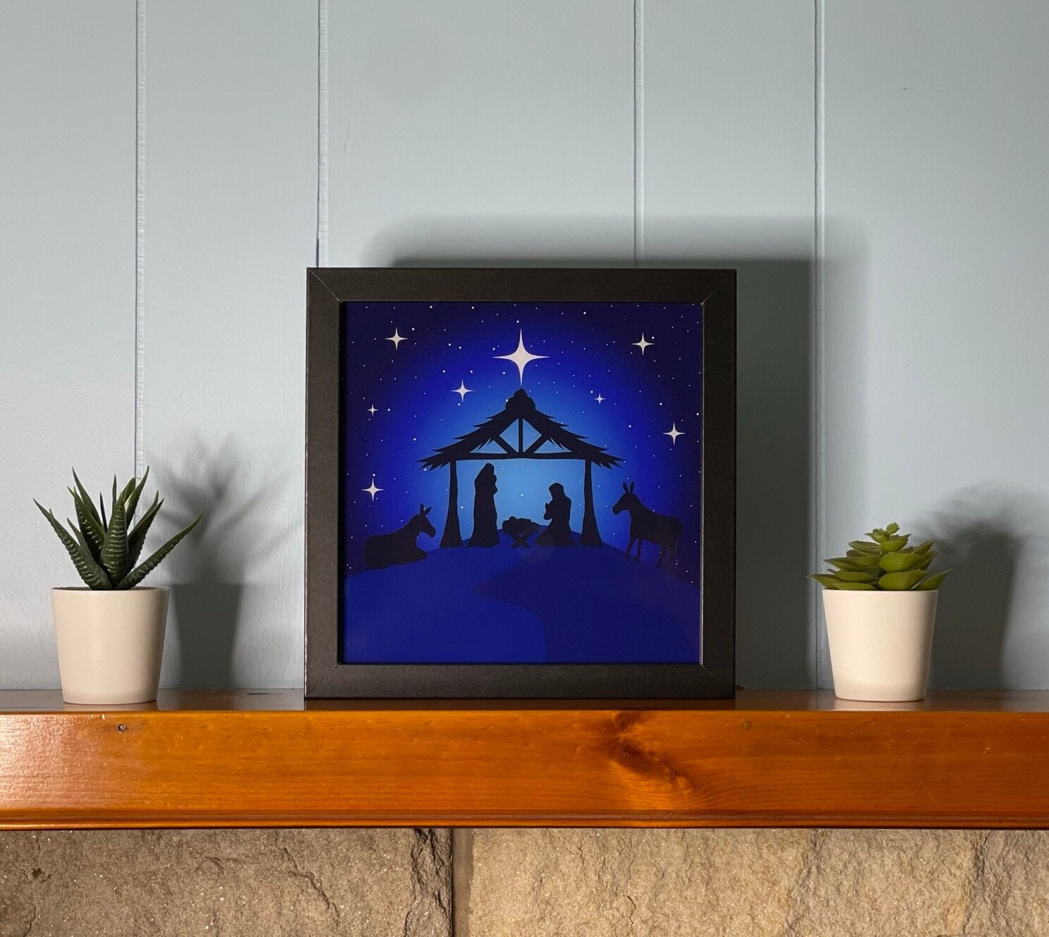 Nativity Scene Light up Shadow Box: Christmas Decoration - Etsy