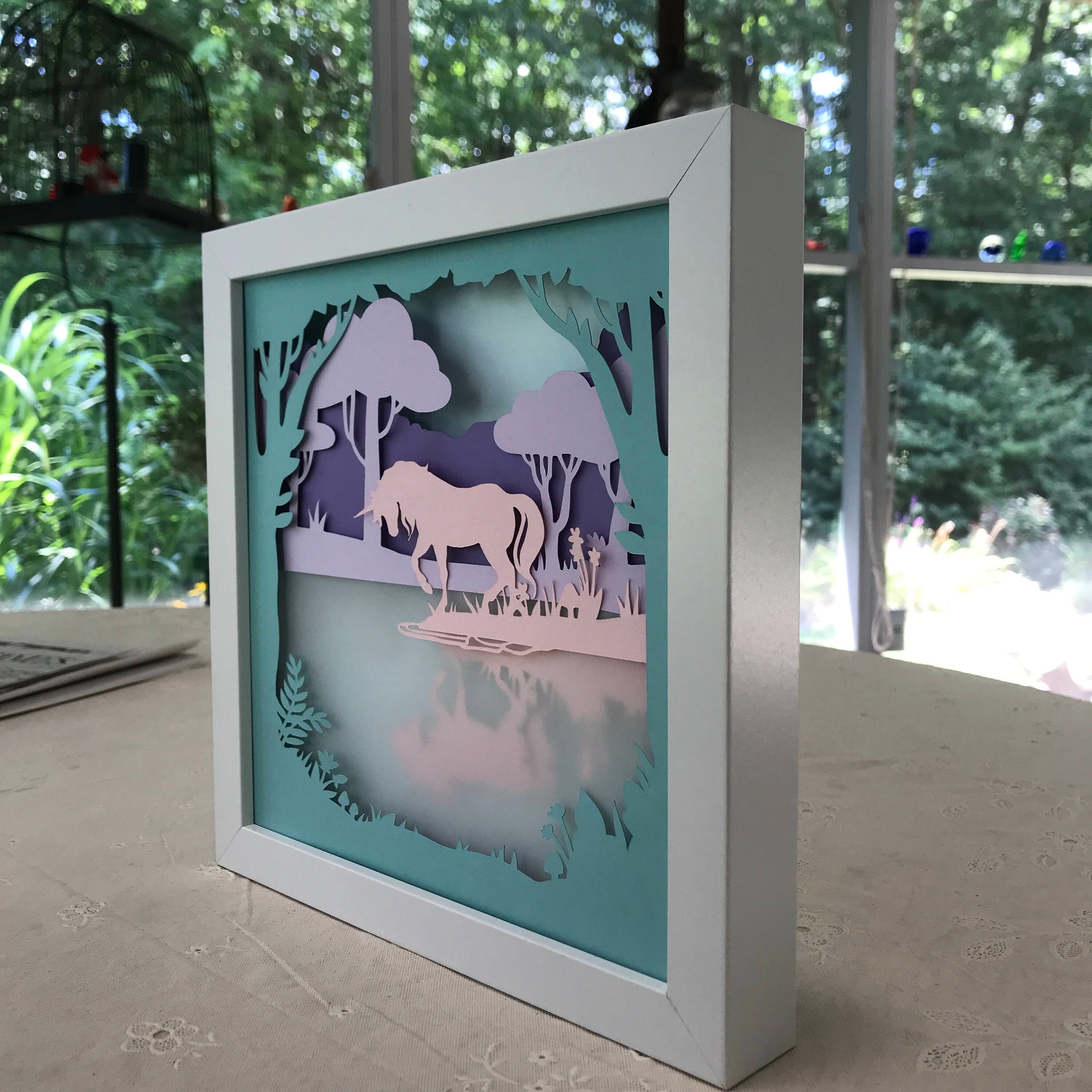Unicorn Night Light Shadow Box Unicorn Light up Shadow Box - Etsy