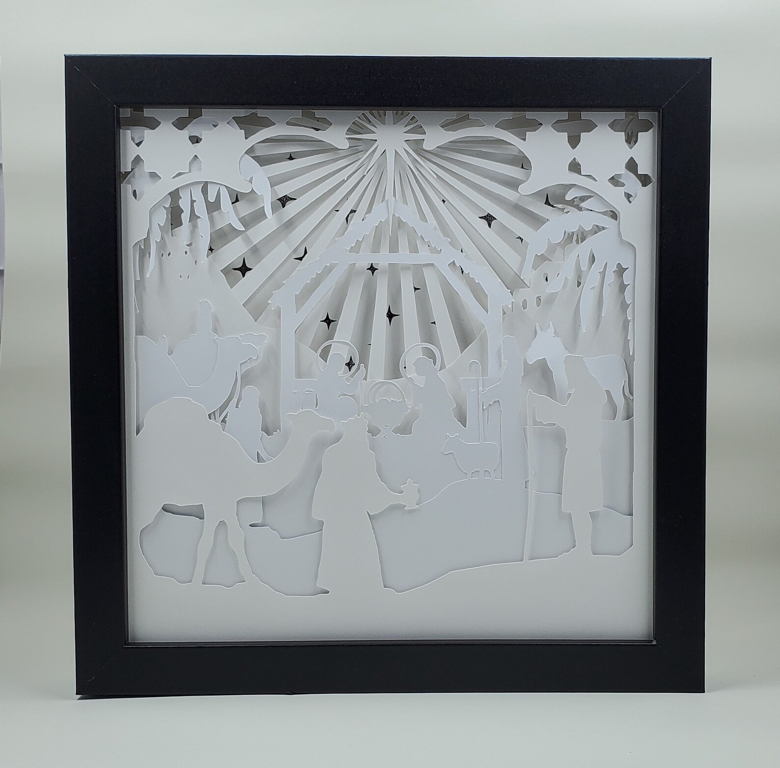 Decorative Nativity Scene Light up Shadow Box Nativity | Etsy