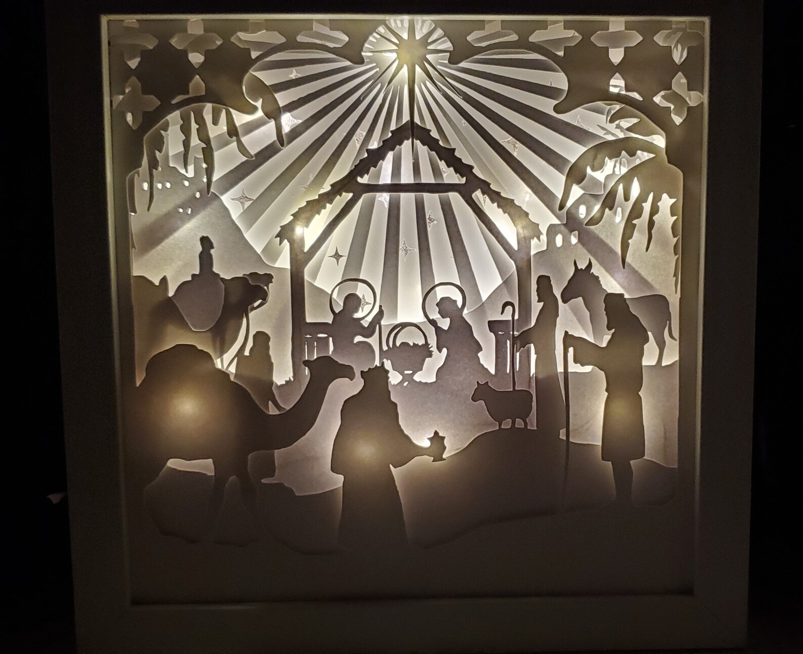 Decorative Nativity Scene Light up Shadow Box Nativity | Etsy