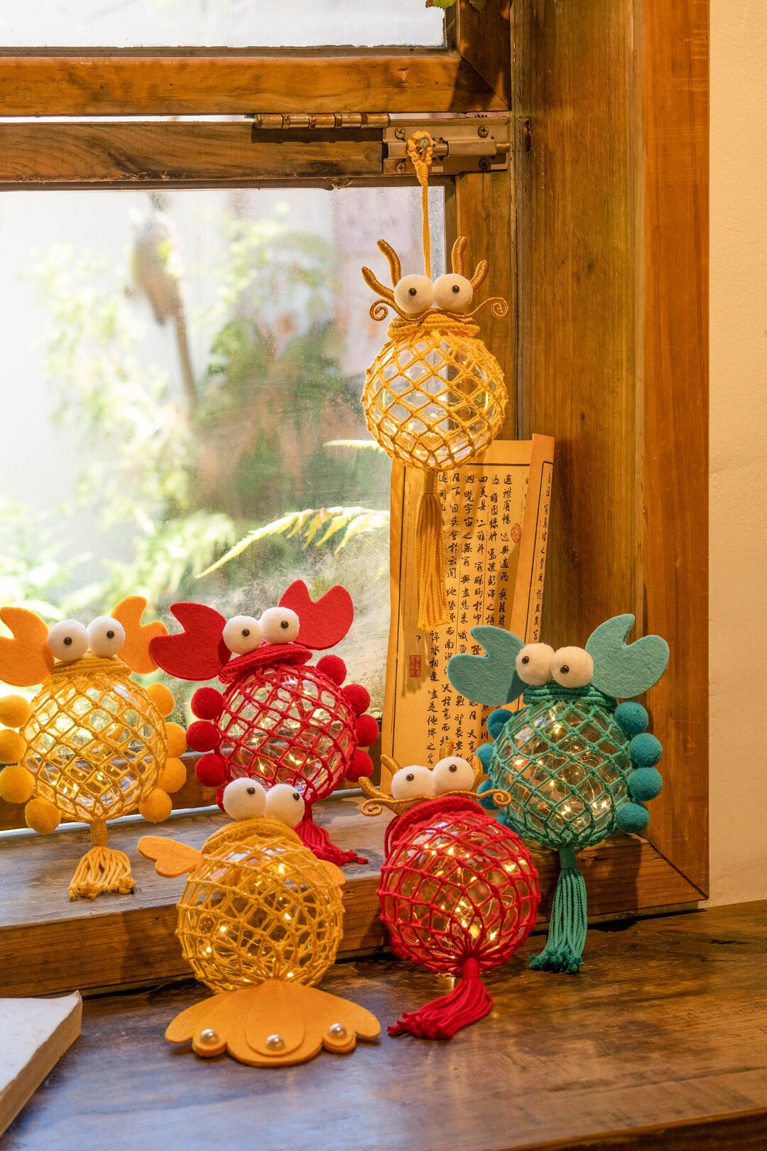 DIY Small Lantern Hanging Woven Lantern, Handmade Material Package Fish ...