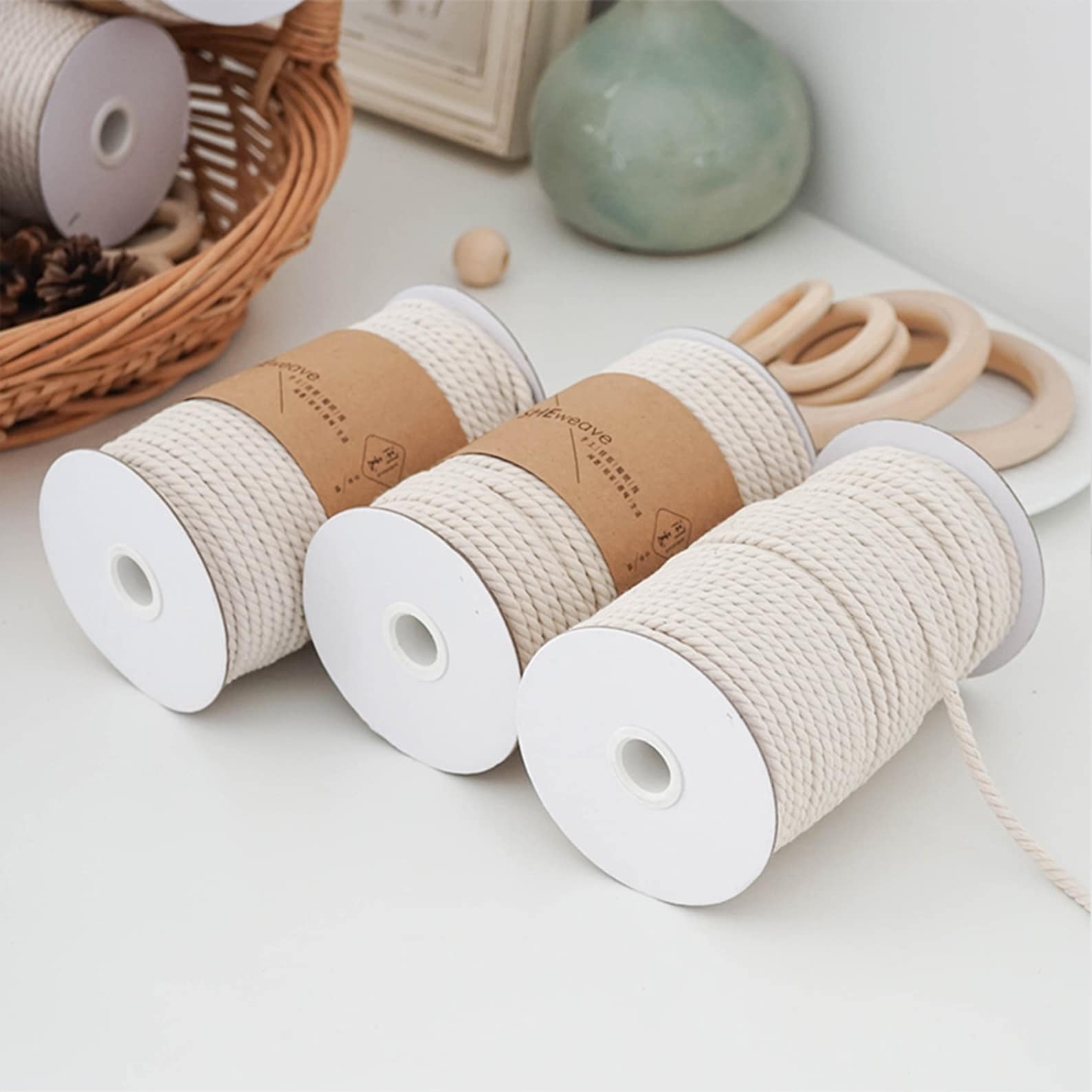 5mm Macrame Cordabout 54yards Natural Cotton Macrame Rope for - Etsy UK