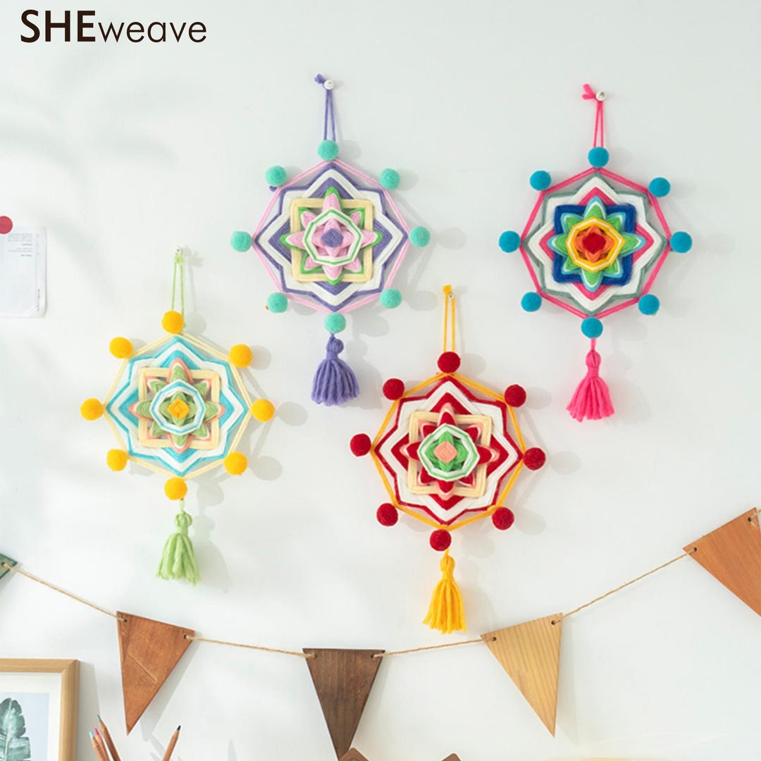 Mandala God's Eye (ojo De Dios) Kits, Vintage Ojo De Dios Eye of God ...