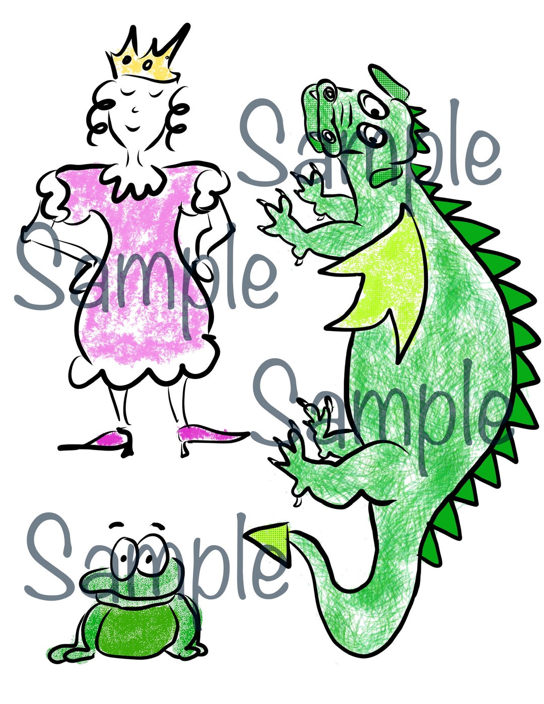 Storytelling/ Stick Puppet Images- Princess, Dragon, Frog - Etsy