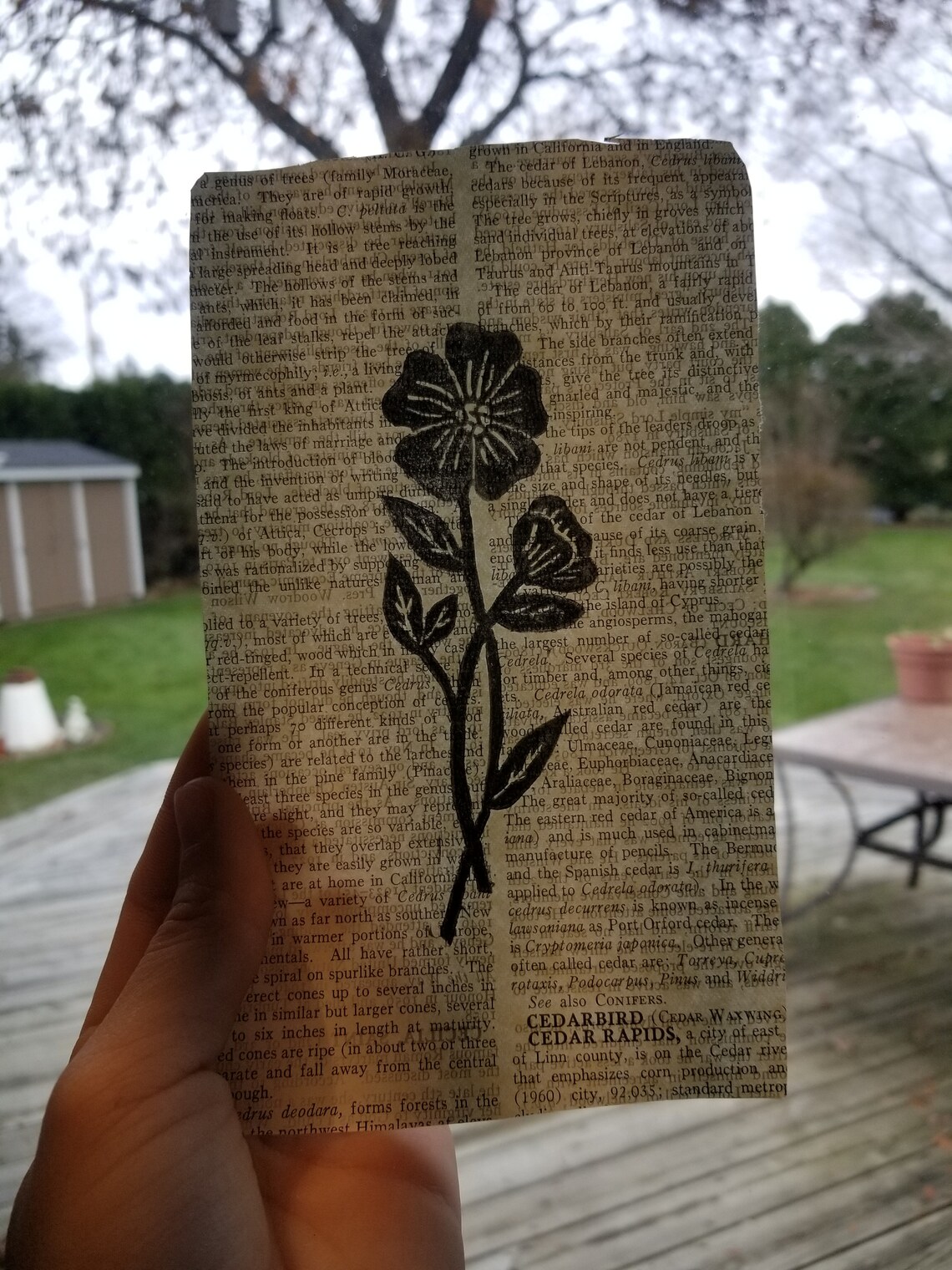 Simple Flower // Linoleum Relief Print | Etsy